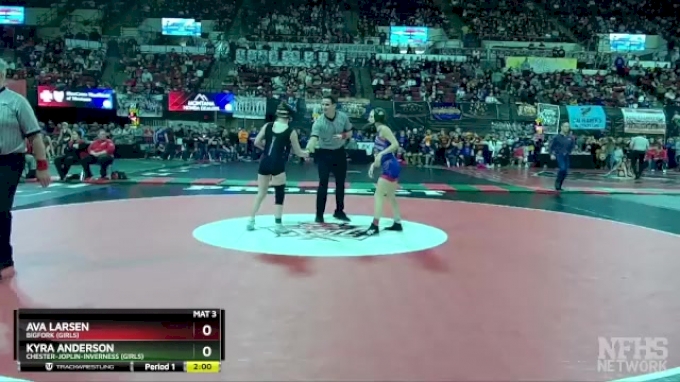 G - 100 lbs Champ. Round 1 - Ava Larsen, Bigfork (Girls) vs Kyra ...