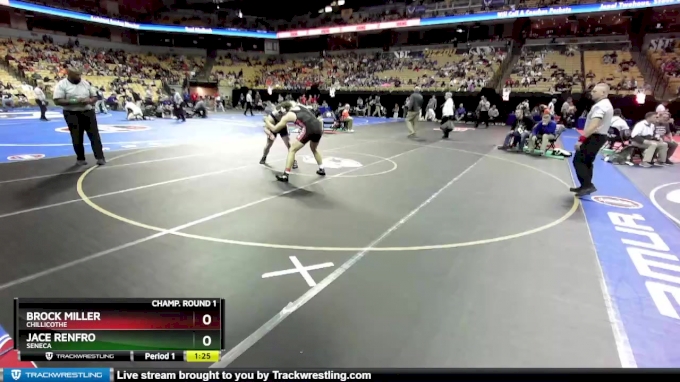 190 Class 2 lbs Champ. Round 1 - Jace Renfro, Seneca vs Brock Miller ...