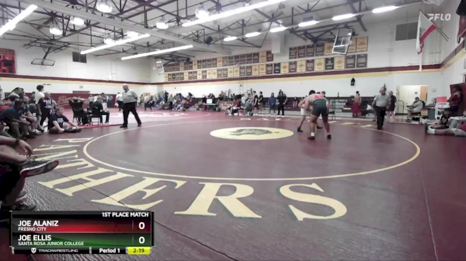 285 lbs 1st Place Match - Joe Alaniz, Fresno City vs Joe Ellis, Santa ...