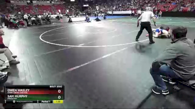 D2-152 lbs Champ. Round 1 - Owen Wasley, Saint Croix Central vs Sam ...