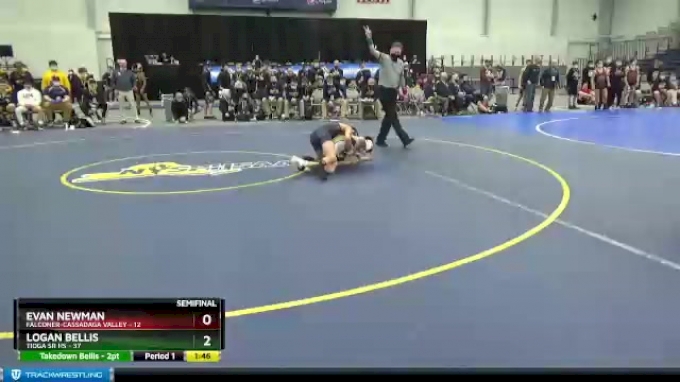 102 lbs Semifinals (4 Team) - Logan Bellis, Tioga Sr HS vs Evan Newman ...