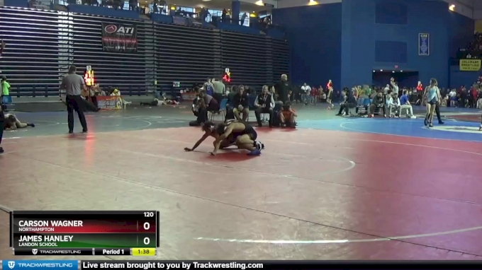 120 lbs Champ. Round 1 - Carson Wagner, Northampton vs James Hanley, Landon School