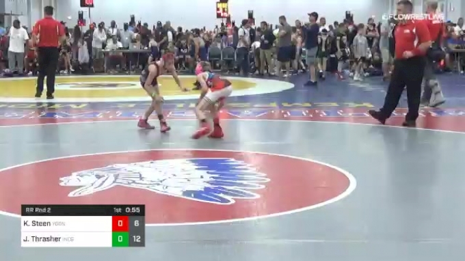 65 lbs Rr Rnd 2 - Keagan Steen, Young Guns Green vs Justus Thrasher ...