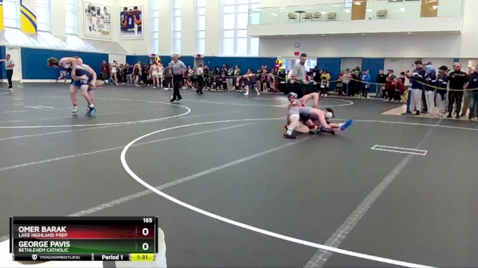 165 lbs Champ. Round 1 - George Pavis, Bethlehem Catholic vs Omer Barak ...