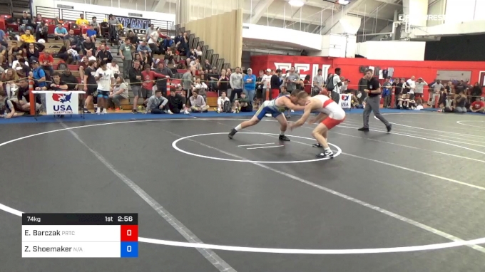 74 kg Quarterfinal - Evan Barczak, PRTC vs Zach Shoemaker, UNATTACHED