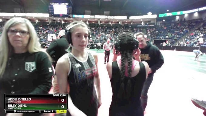 128 lbs Cons. Round 3 - Riley Diehl, Unattached vs Addie Ditello ...