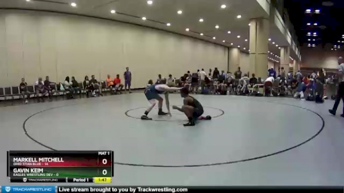 126 lbs Round 8 (10 Team) - Markell Mitchell, Ohio Titan Blue vs Gavin Keim, Eagles Wrestling Dev