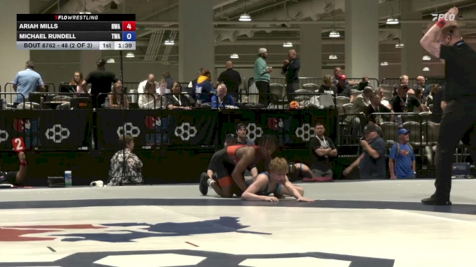 48 (2 of 3) Champ. Round 1 - Ariah Mills, Roundtree Wrestling Academy ...