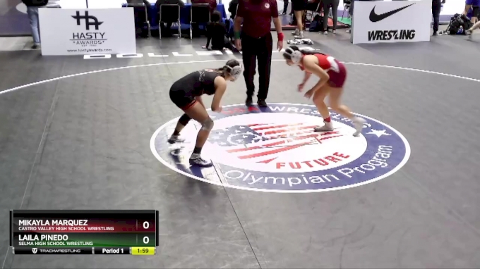 127 lbs Champ. Round 1 - Laila Pinedo, Selma High School Wrestling vs Mikayla Marquez, Castro ...