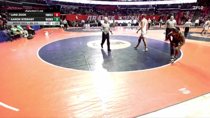 3A 175 lbs Semifinal - Aaron Stewart, Gurnee (Warren) vs Luke Zook ...