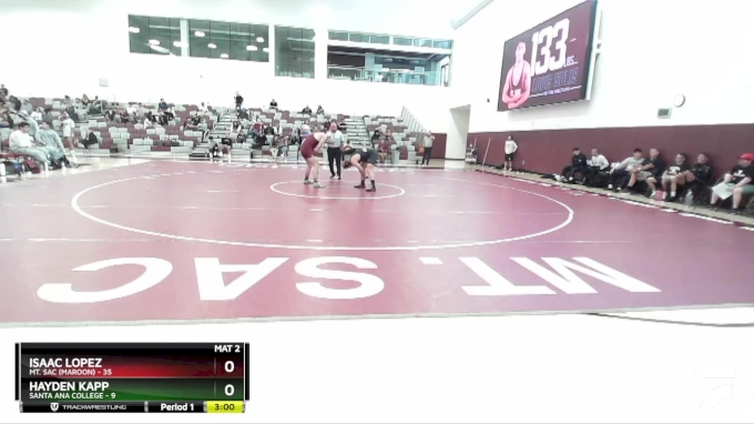 285 lbs Round 3 (3 Team) - Isaac Lopez, Mt. SAC (Maroon) vs Hayden Kapp ...