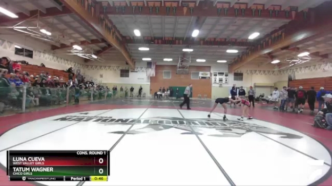 Girls 102 lbs Cons. Round 1 - Tatum Wagner, Chico Girls vs Luna Cueva ...