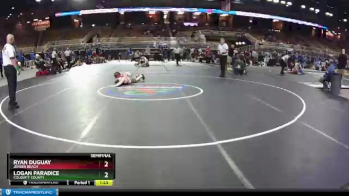 132 lbs Semifinal - Ryan Duguay, Jensen Beach vs Logan Paradice ...