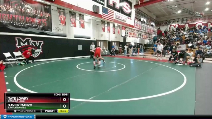 106 lbs Cons. Semi - Tate Lowry, Redondo Union vs Xavier Manzo, Canyon ...