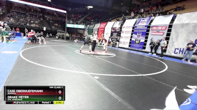 144 Class 2 lbs Champ. Round 1 - Drake Meyer, Ste. Genevieve vs Case ...