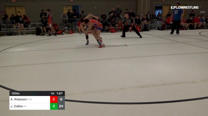 102 lbs Rr Rnd 1 - Alec Robeson, Texas Blue (M) vs Jake Dailey, Team PA (M)