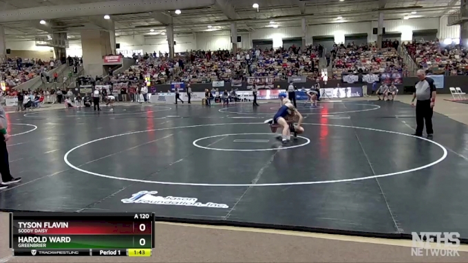 A 120 lbs Champ. Round 1 - Tyson Flavin, Soddy Daisy vs Harold Ward ...