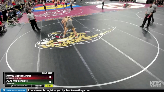 Cons. Round 2 - Cael Washburn, Tri County vs Owen Kreikemeier, Raymond ...
