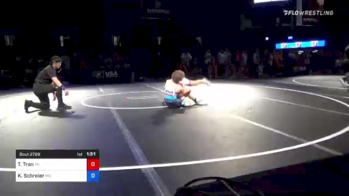 88 lbs 7th Place - Tanner Tran, Tennessee vs Kaison Schreier, Missouri