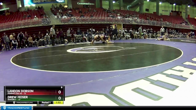 190 lbs Round 1 (6 Team) - Landon Dobson, Manhattan HS vs Drew Moser ...