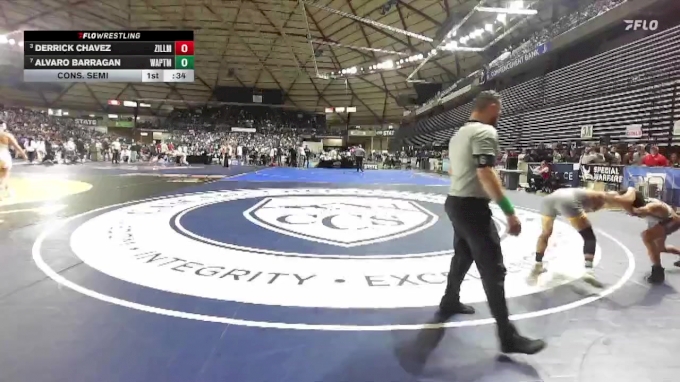 Boys 1A 113 lbs Cons. Semi - Derrick Chavez, Zillah vs Alvaro Barragan ...