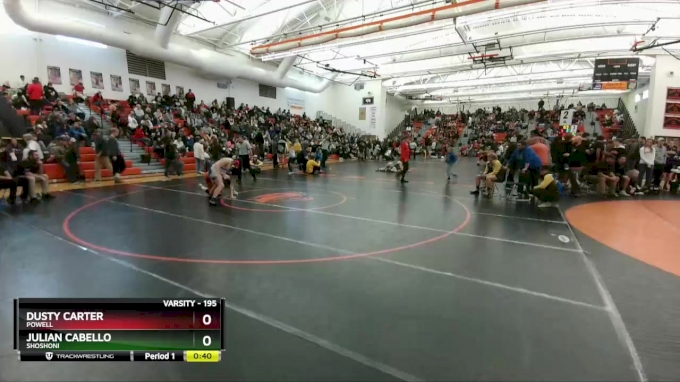 195 lbs 5th Place Match - Dusty Carter, Powell vs Julian Cabello, Shoshoni