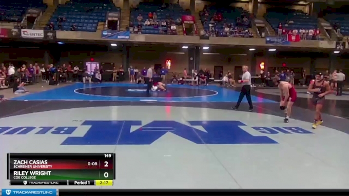 149 lbs Champ. Round 1 - Zach Casias, Schreiner University vs Riley ...