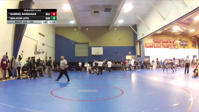 190 lbs Quarterfinal - Gabriel Barragan, West Valley vs Malachi Lutu ...