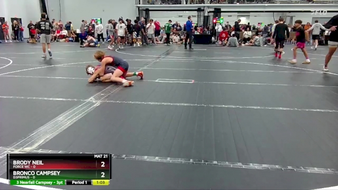 98 lbs Placement (4 Team) - Brody Neil, Force WC vs Bronco Campsey ...