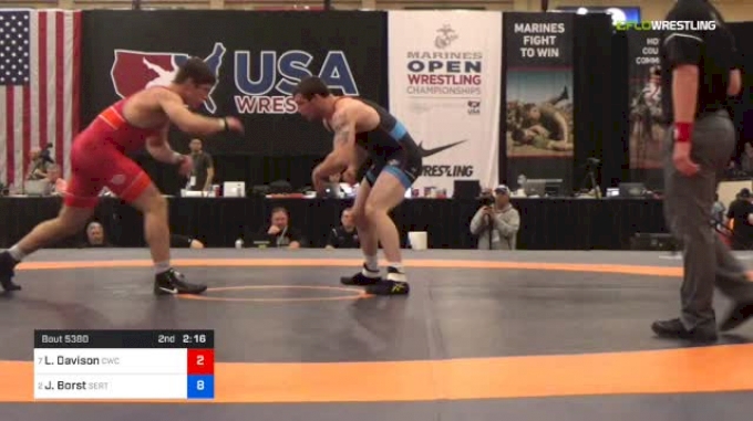 92 kg Quarters - Lucas Davison, Chesterton Wrestling Club vs John Borst ...