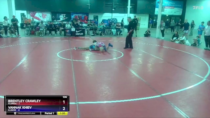 106 lbs 2nd Place Match (8 Team) - Brentley Crawley, Florida vs Vannak ...