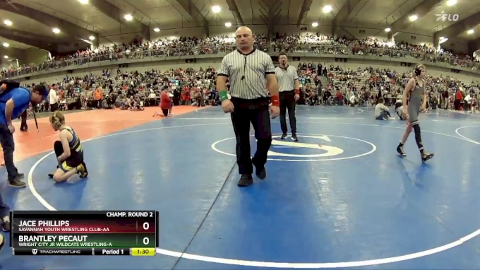 90 lbs Champ. Round 2 - Brantley Pecaut, Wright City Jr Wildcats ...