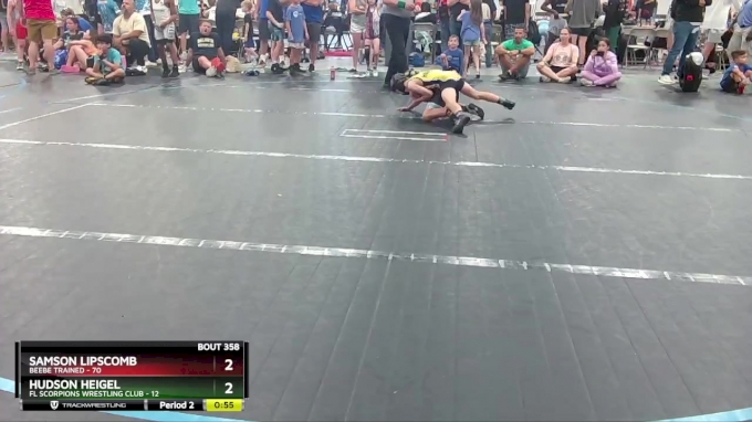68-72 lbs Round 3 - Hudson Heigel, FL Scorpions Wrestling Club vs ...
