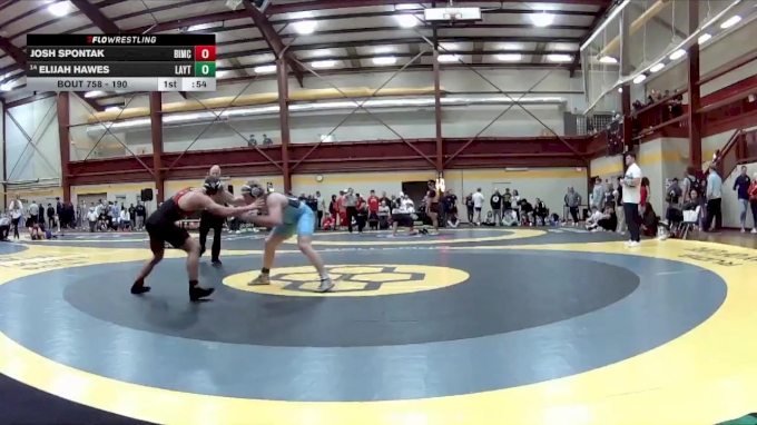 190 lbs Cons. Round 3 - Josh Spontak, Bishop McCort vs Elijah Hawes, Layton