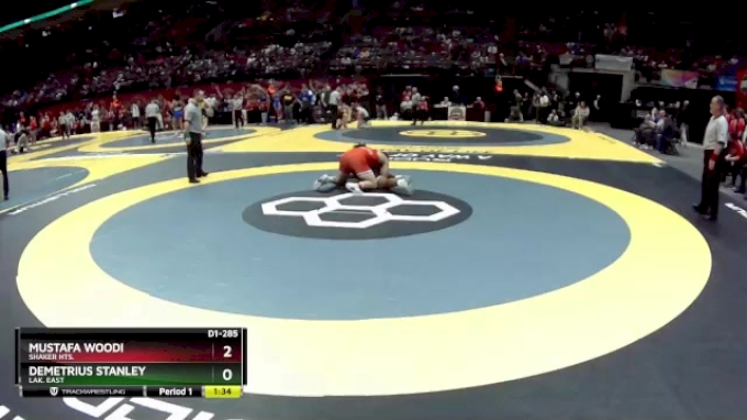 D1-285 lbs Champ. Round 1 - Mustafa Woodi, Shaker Hts. vs Demetrius ...