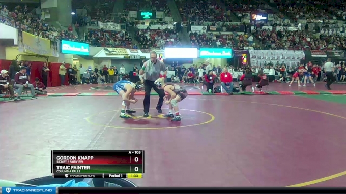 A - 103 lbs Semifinal - Traic Fainter, Columbia Falls vs Gordon Knapp ...