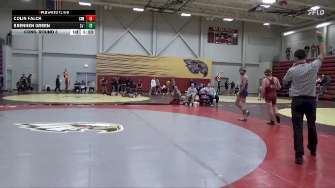 165 lbs Cons. Round 3 - Brennen Green, Grand View (Iowa) vs Colin Falck ...