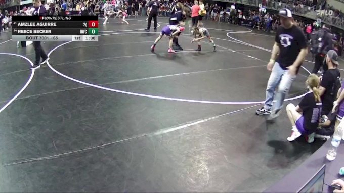 65 lbs Champ. Round 1 - Amzlee Aguirre, 2TG (Girls) vs Reece Becker ...