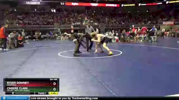 3 lbs Champ. Round 1 - Ryder Downey, Indianola vs Cinsere Clark, Valley ...