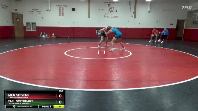 150 lbs Round 5 - Jack Stevens, Clear Creek-Amana vs Cael Smithhart ...