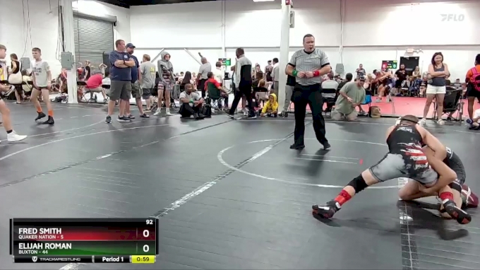 92 lbs Round 2 (6 Team) - Elijah Roman, Buxton vs Fred Smith, Quaker Nation
