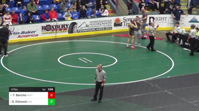 117 lbs Quarterfinal - Thomas Bencho, West Allegheny vs Davion Edmond ...