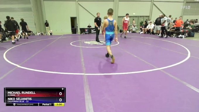 100 lbs Round 3 (8 Team) - Michael Rundell, Illinois vs Niko Selianitis ...