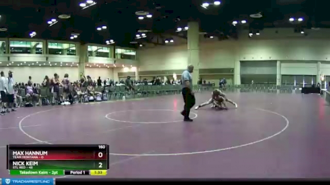 160 lbs Round 6 (10 Team) - Max Hannum, Team Montana vs Nick Keim, STL Red