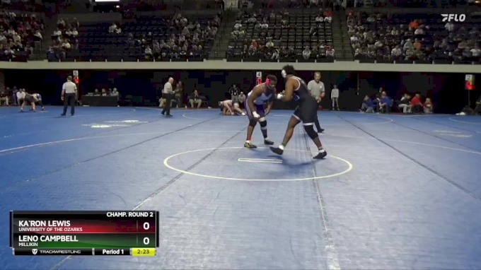 285 lbs Champ. Round 2 - Leno Campbell, Millikin vs Ka`Ron Lewis ...