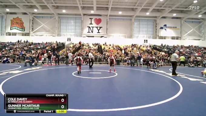 94 lbs Champ. Round 1 - Cole Davey, B2 Wrestling Academy vs Gunner ...