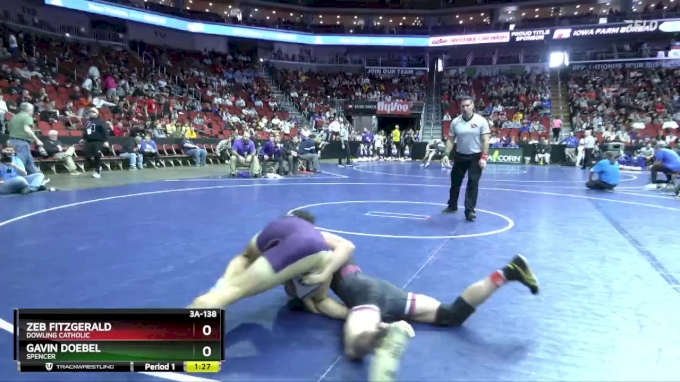 3A-138 lbs Champ. Round 1 - Zeb Fitzgerald, Dowling Catholic vs Gavin ...