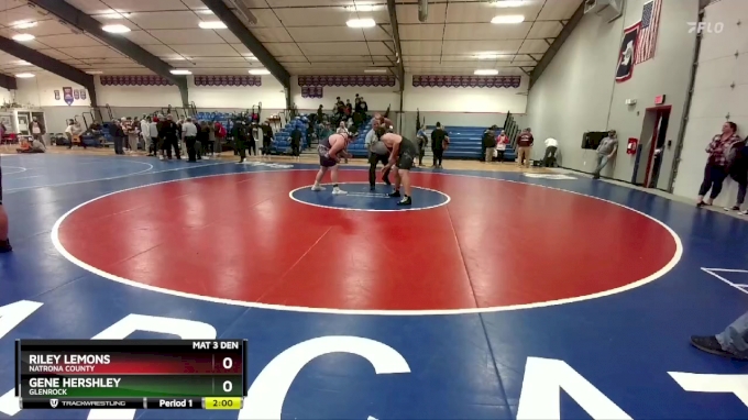 285 lbs Quarterfinal - Gene Hershley, Glenrock vs Riley Lemons, Natrona ...