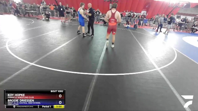 285 lbs Quarterfinal - Koy Hopke, Pinnacle Wrestling Club vs Brodie ...