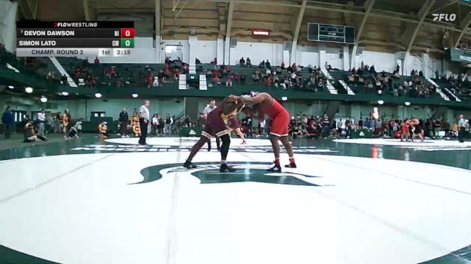 285 lbs Champ. Round 2 - Devon Dawson, Northern Illinois vs Simon Lato ...